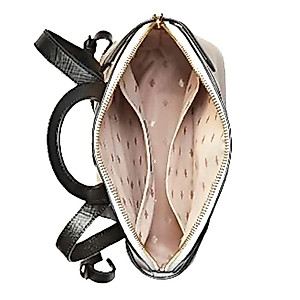 Kate Spade New York Staci Dome Leather Medium Backpack Warm Beige Black