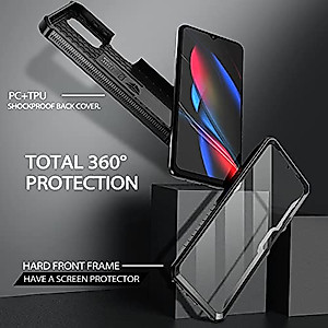 Dexnor for Samsung Galaxy A32 5G Case, [Built in Screen Protector and Kickstand] Heavy Duty Military Grade Protection Shockproof Protective Cover for Samsung Galaxy A32 5G Black