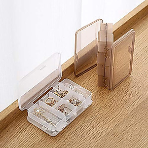 UUYYEO 2 Pcs Clear Plastic Double Layer Jewelry Boxes Organizer Storage Container for Earrings Necklaces Hair Clips Grey