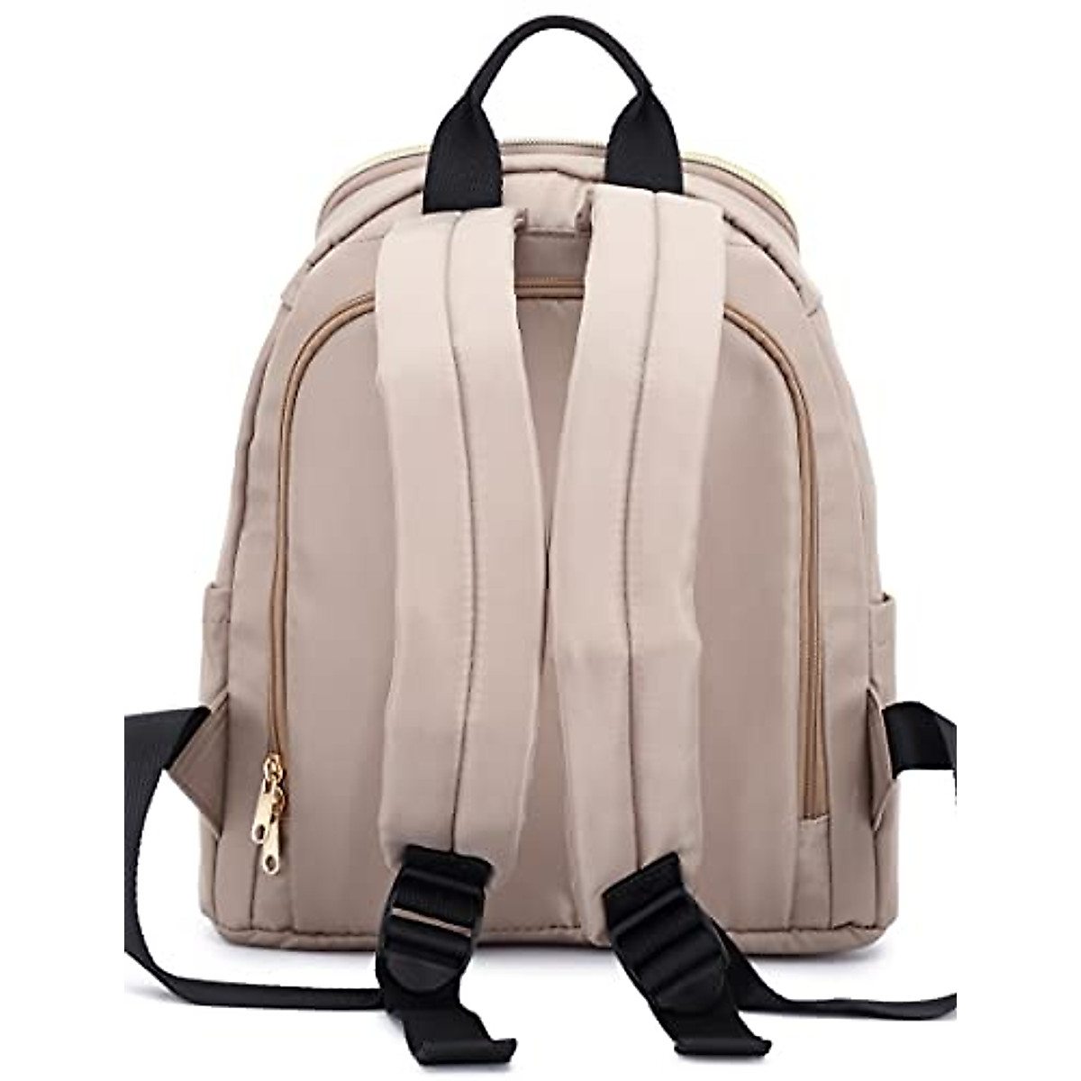 Kah&Kee Backpack Purse for Women Medium Size With Multi-Pocket Nylon Water-Resistant (Beige)
