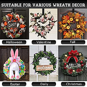 Komotu 15" Wreath Hanger for Front Door - Halloween Christmas Easter Decoration Metal Over The Door Single Hook Ornament Wreath Door Hanger (Black)