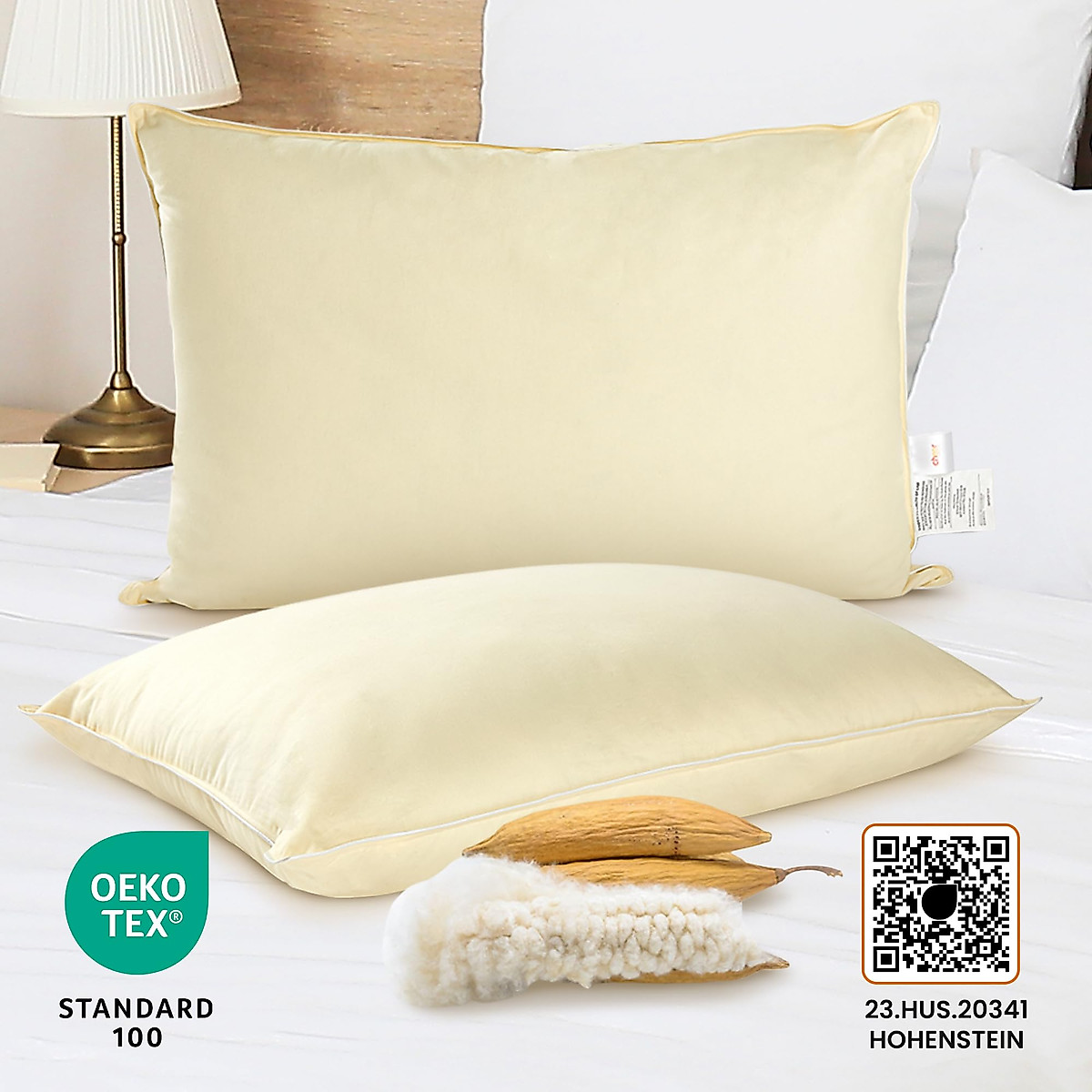 Cheer Collection U Shaped Body Pillow - Down Alternative Full Body Pillow for Side Sleeper, Pregnancy, Neck and Shoulder Support - Zippered Cover