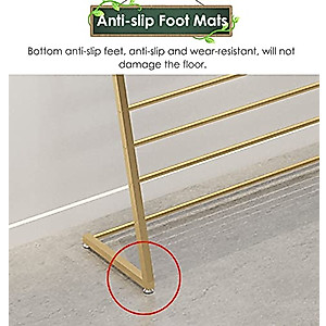 SRNSAEB Large Capacity Scarf Rack Stand, Metal Standing Scarf Organizer Hanger with Anti-Slip Mats, for Clothing Store/Home/Malls (Color : Gold, Size : 80x40x145cm)