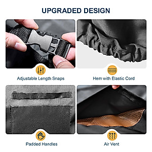 JOVISUNSHADE Round Patio Furniture Covers,100% Waterproof Outdoor Furniture Cover，Round Table Cover Outdoor Waterproof Anti-Fading Cover For Outdoor Furniture Set, Uv Resistant, (Black, 84"Diax28"H)