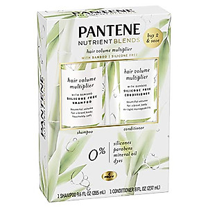 Pantene Nutrient Blends Hair Volume Multiplier with Bamboo Shampoo and Conditioner Dual Pack For Fine Hair