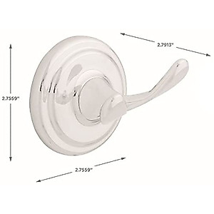 Franklin Brass 9002SN Jamestown Double Robe Hook, Brushed Nickel