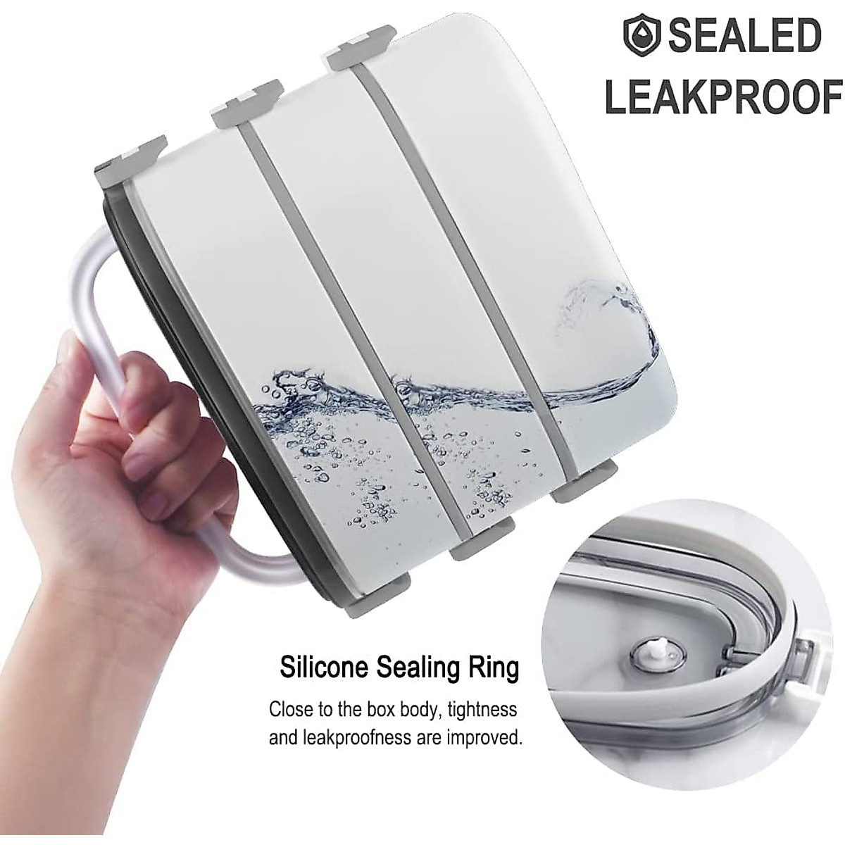 NatraProw Large Bento Lunch Box for Adult, 3 Layer Bento Lunch Box Containers with Utensils & Dividers, Bento Lunch Box Leak proof for Adults, Bento Lunch Container Microwave Safe