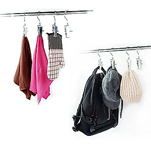 CreooGo Laundry Hangers with Swivel Hooks Hold Boots Clips Pin Stainless Steel Portable for Travel Clothes Towel Pack of 10