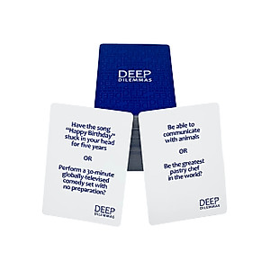 Deep Dilemmas - 200 Original 'Would You Rather' Conversation Cards for Ridiculous Debates & Better Relationships, Adults 16+
