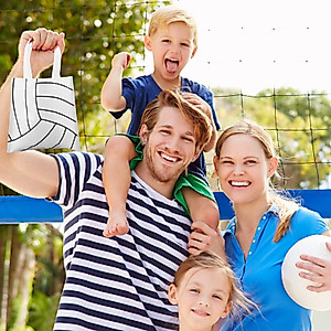 MIMIND 24 Pieces Volleyball Non-Woven Party Favor Bags with Handles 7.8 x 7.8 Inch Volleyball Party Favor Bags Goodie Treat Candy Bags for Sports Theme Party Baby Shower Birthday