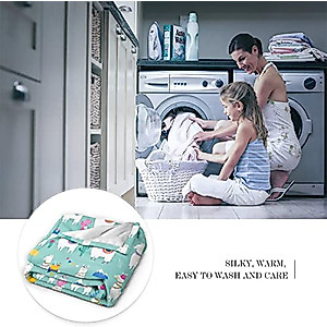 Llama Blanket, Llama Gifts for Women Girls, Soft Fleece Blanket for Baby Kid's Adults, Lightweight Warm Cozy Cute Alpaca Throw Blanket for Couch Bed Colorful Cactus Gifts - Teal Green 40"X50"