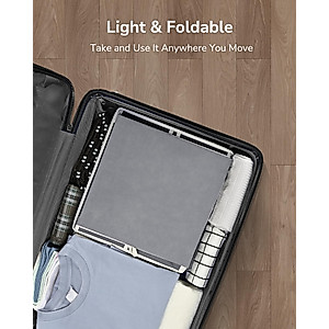 ULG 1 PC Hanging Closet Organizer, 3-in-1 to 6-in-1 Reversible Closet Hanging Shelves with 6 Side Pockets for Wardrobe Clothes Sweater Storage, Foldable, Dark Gray