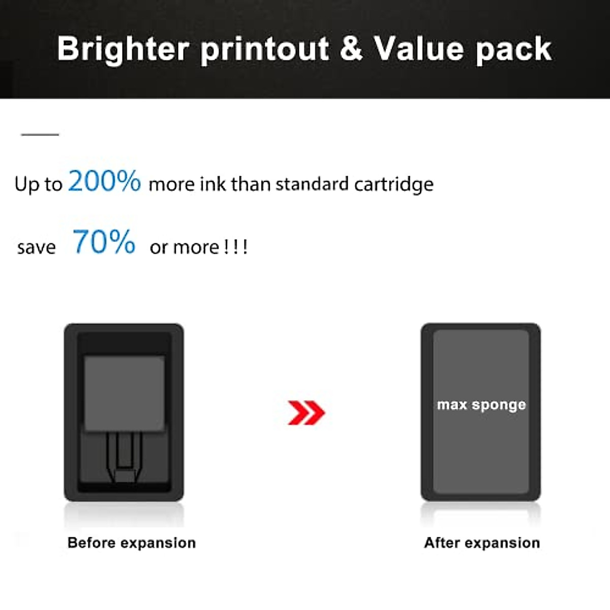 63xl Black Ink Cartridge Compatible Replacement hp 63xl hp Ink 63 Black Ink Cartridge hp Envy 4520 4525 hp OfficeJet 5255 3830 4650 5258 hp DeskJet 1110 1112 3630 (2B)