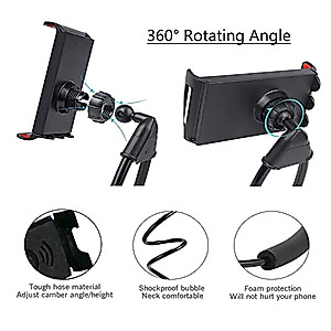 Hanging on Neck Cell Phone Holder, Xafissy Black 23.6" / 60 cm Lazy Cell Phone Holder Hanging Neck Stand Neck Waist Hanging Desktop Bedside Phone Tablet Universal Smart Mobile Phone Stand