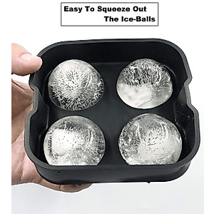 Stainless Steel Whiskey Stones, Beverage chilling Rocks, Reusable stainless steel ice balls with Sphere Ice ball tray. Total set of 7