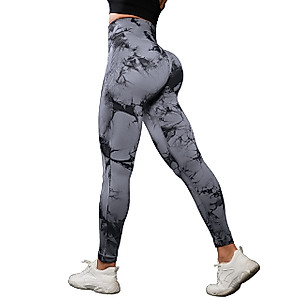 OVESPORT 3 Pack Tie Dye Seamless High Waisted Workout Leggings for Women Scrunch Butt Lifting Yoga Gym Athletic Pants
