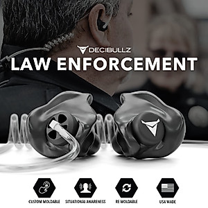 Decibullz - Custom Molded Security Radio Adapters, Thermo-Fit Earpieces Designed for Clear Acoustic Tube Radios (Awareness)