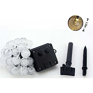 2 pack Solar String Lights Solar Fairy Christmas String Lights Crystal golobe ball Flower Garden LED Lights Waterproof Lamp Decorative Lighting for Home, Garden, Party, Festival Holiday Decorations