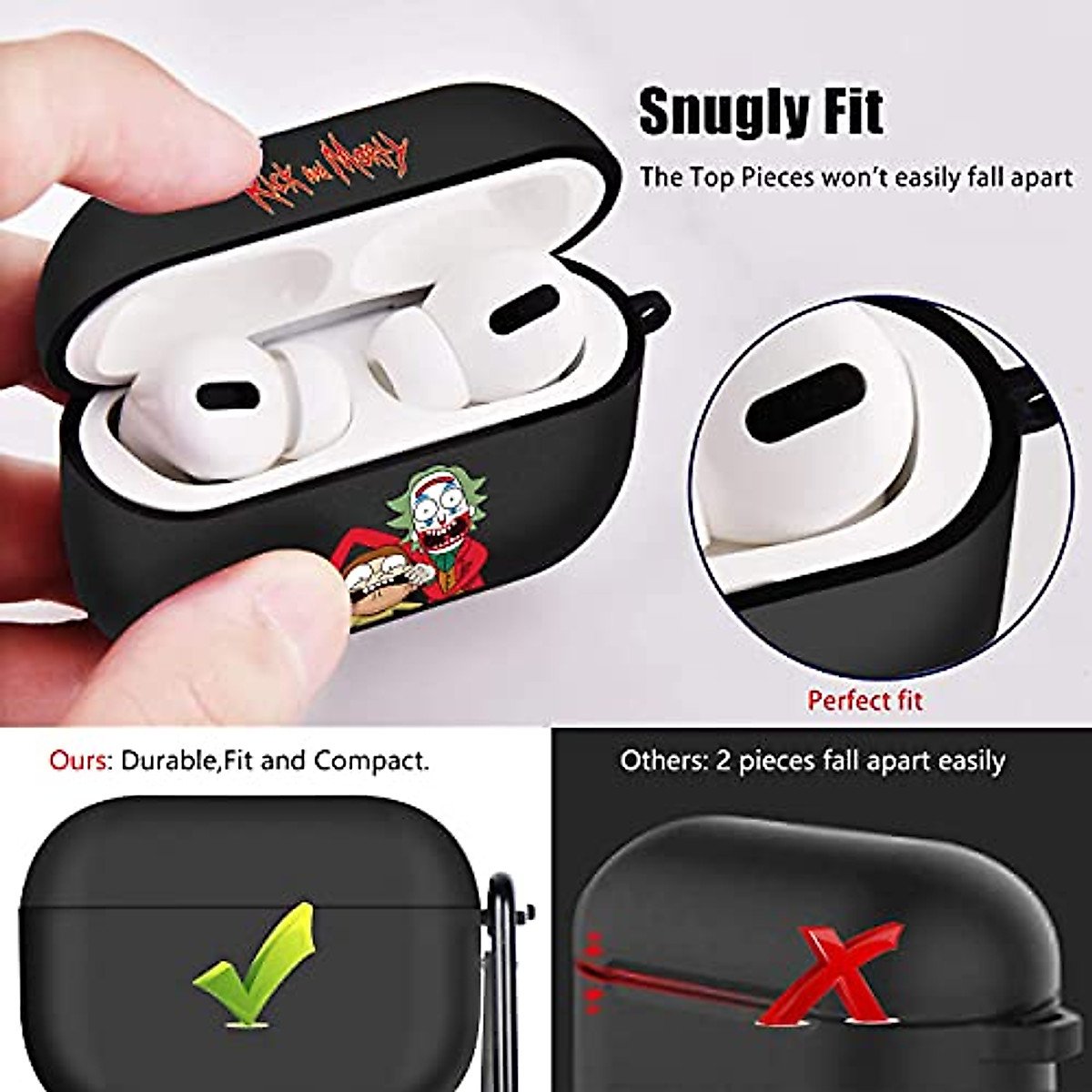 JoySolar for AirPod Pro 2019/Pro 2 Gen 2022 IMD Hard Case Character Funny Cool Kawaii Cartoon Cute Chic Aesthetic for AirPods Pro Air Pods Cover Cases Skin for Boys Girls Youth Teen(Grimace Rike)