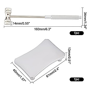 OLYCRAFT 6.3x1.3x0.6 Inch Mini Steel Hammer Jewelry Hammer Dual Head Hammer with 1.6x2.4x0.5 Inch Steel Plate for Jewelry Metal Stamping