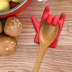 Love Cooking Utensil Holder! Kitchen Countertop Spoon Rest | Attach to Pots & Pans | Release Steam | Non-slip | Heat-resistant | High-Quality Food-Grade Silicone Material