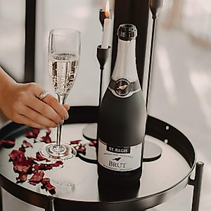 ST. REGIS Non-Alc Brut Champagne 25.4 Fl Oz (1 Pack) - Low Calorie & Low Sugar - Golden Yellow Fruity and Citrus Rich Flavor from North of Spain Vineyards - Paleo Diet