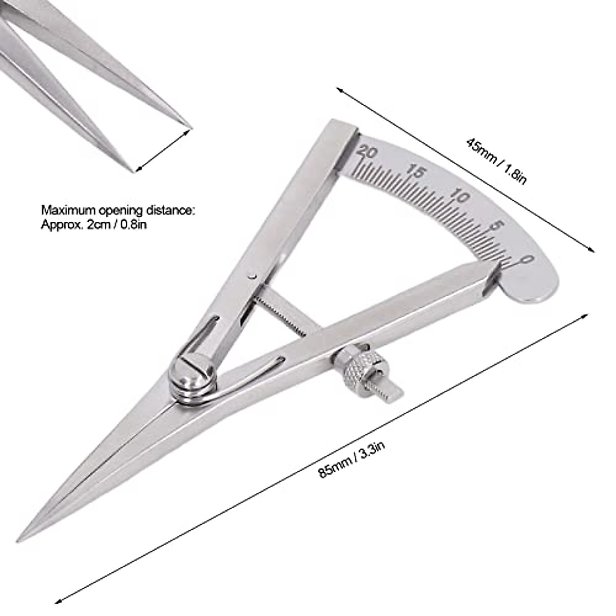 Marking Gauge, Metal Compass Multipurpose High Accuracy Adjustable for Leather Trimming Projects(Screw lock type marking gauge)