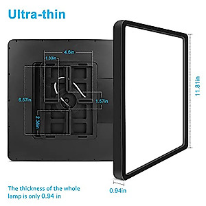 LED Flush Mount Ceiling Light Fixture, 12 Inch 24W, Daylight White 5000K Square Ceiling Light, 3200LM Black Flush Ceiling Lamp, Flat Slim Ceiling Light Fixture for Kitchen Bedroom Stairwell Hallway