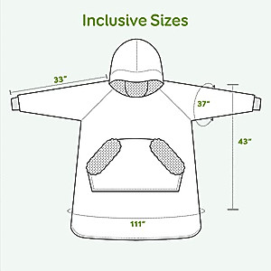 Sivio Blanket Sweatshirt, Plush Flannel Sherpa Wearable Blanket with Sleeves and Giant Pocket, Oversized Hoodie for Women and Men, Grey