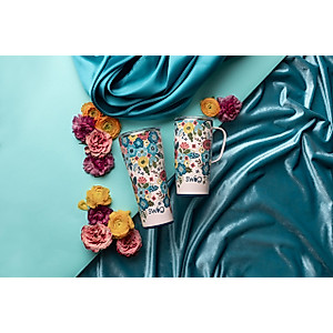 Swig Life 22oz Travel Mug, Insulated Tumbler with Handle and Lid, Cup Holder Friendly, Dishwasher Safe, Stainless Steel, Travel Coffee Cup, Insulated Mug with Lid (Bella Rosa)