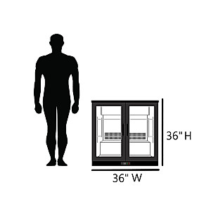 New Procool Refrigeration 2-door Glass Front Stainless Steel Back Bar Cooler; 36" Wide, Counter Height Refrigerator
