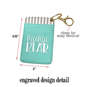 Best Gifts for Mom - Mama Bear Gift - Mom Keychain Wallet - Unique Silicone Bangle O-ring ID Credit Card Wallets - Cute Gifts for Mother's Day, Birhday Present for Momma, Mommy from Daughter, Son