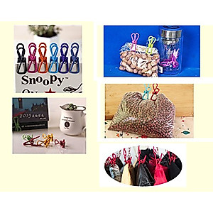 Chip Clips, 30 Pcs 2 Inch 10 Different Random Colors Utility Metal Clips PVC-Coated High Elasticity Good Persistence for Clothespins Paper Clips Food Clips Bag Clips Clothes Pins(Mixed Colors 30pcs)