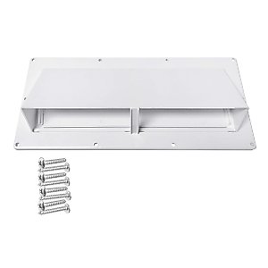 Camp'N RV Exhaust Vent Cover - RV Range Hood Vent/RV Range Hood Cover/Sidewall Vent w/Locking Flap (White)