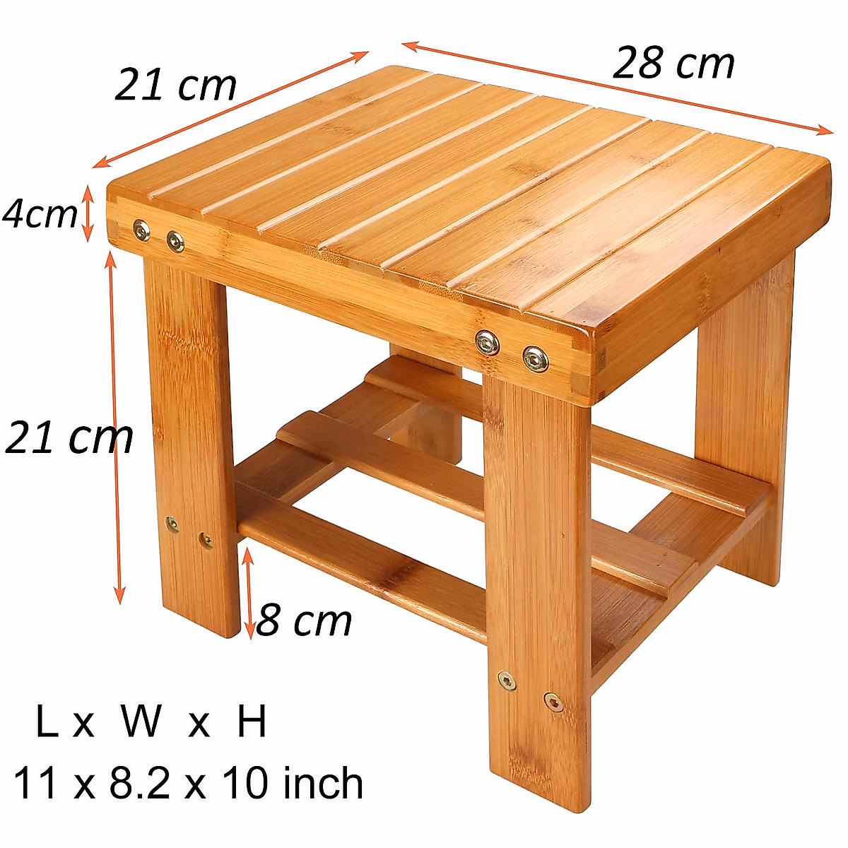 STARVAST Small Bamboo Step Stool for Kids, 10 inch High Multi-Functional Wooden Stool Seat Foot Rest Ideal for Entryway Foyer Hallway Garden