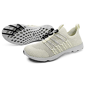 DLGJPA Men's Quick Drying Water Shoes for Beach or Water Sports Lightweight Slip On Walking Shoes Apricot 10.5