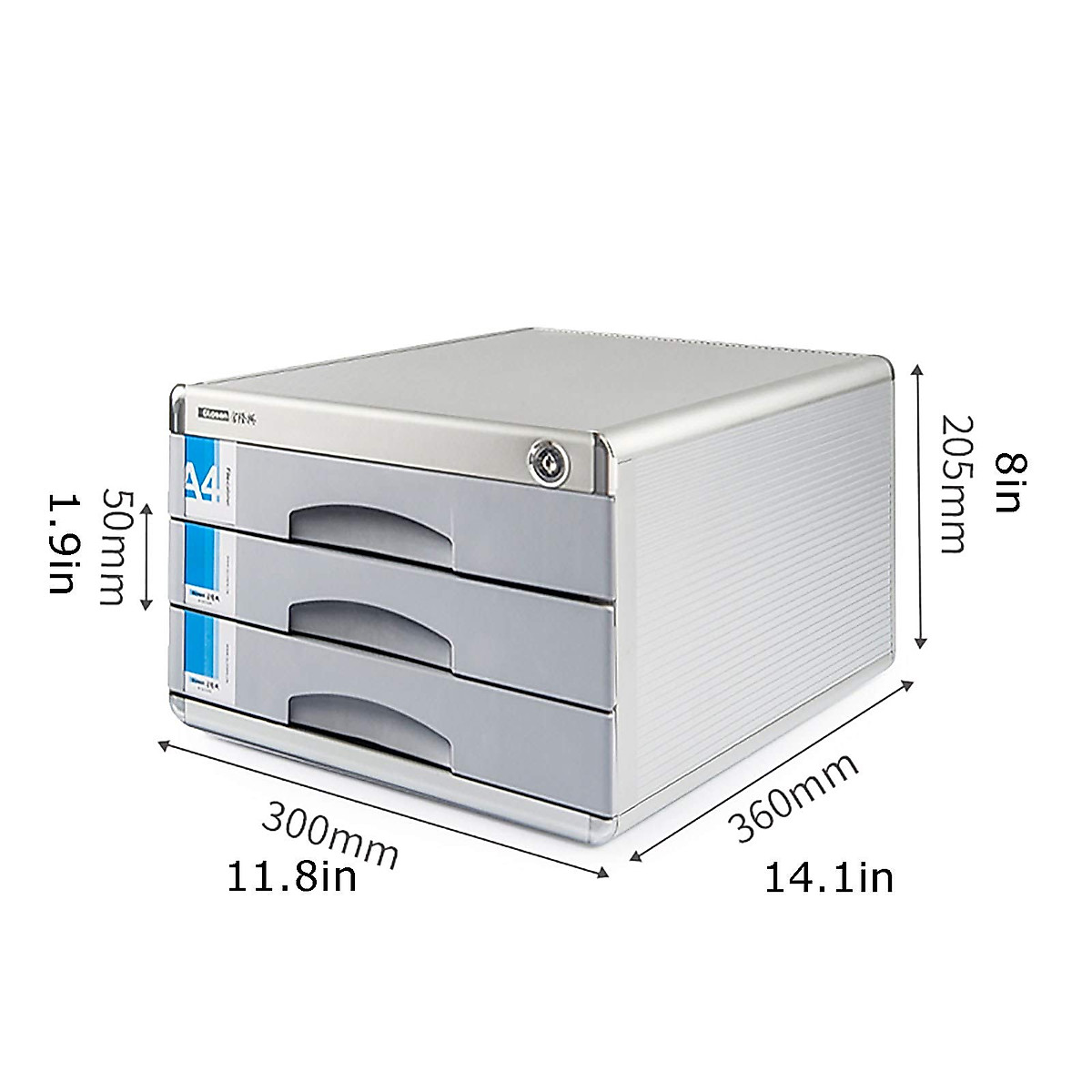 LEYT Desktop Drawer Organizer - 3/5/7 Tier Aluminum Alloy File Cabinet, Office Supplies, Increase Work Efficiency. (Size : 3 Layers)