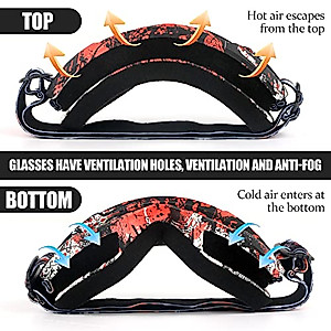 lunbowon Motorcycle Glasses Riding Goggles Safety Glasses Helmet Motorcycle Accessories, ATV Dirt Bike Goggle Dustproof Powersports Protective Gear for Men Women