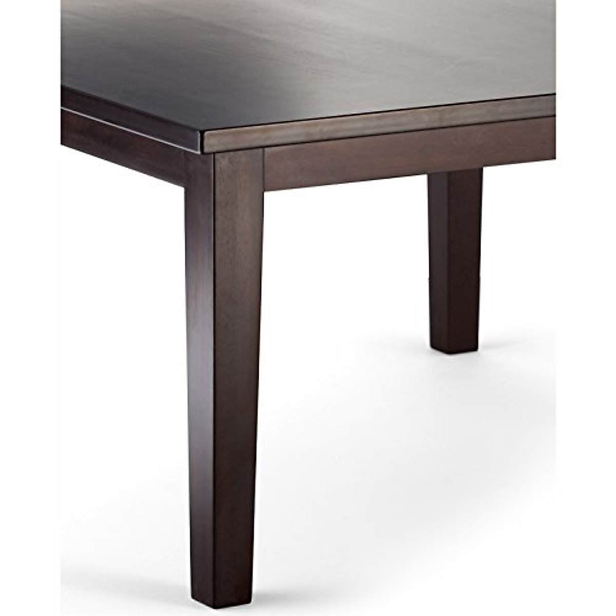 SIMPLIHOME Eastwood SOLID HARDWOOD 54 Inch Square Contemporary Dining Table in Java Brown, For the Dining Room