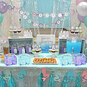 Cieovo 24 Pack Mermaid Party Favor Goodie Gift Boxes, Mermaid Paper Gift Boxes Bags for Under The Sea Theme Kids Birthday Wedding Baby Shower Party Supplies Decoration