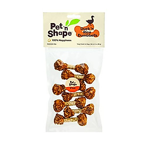 Pet 'n Shape Duck 'n Rice Dumbbells Dog Treats - 3 Ounce