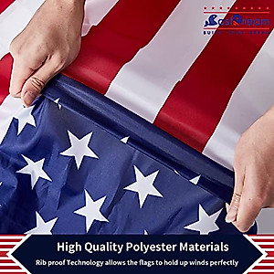CASTDREAM American US Flag 3x5, 2 Pack Vibrant Color & Fade Resistant US Flags for Outside 3x5 ft Flags Double Stitched Long Lasting Polyester with Durable Brass Grommets USA Flag
