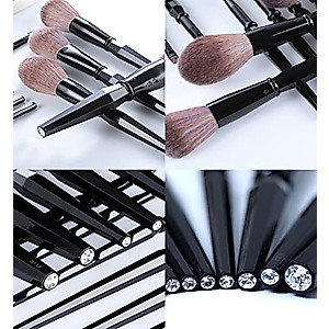 TEXAMO Makeup Brush Set Professional for Kabuki, Foundation Powder, Contour, Blush Highlighter, Eye Shadow, Makeup Brushes with Cosmetics Bag (C-Diamond Brush)