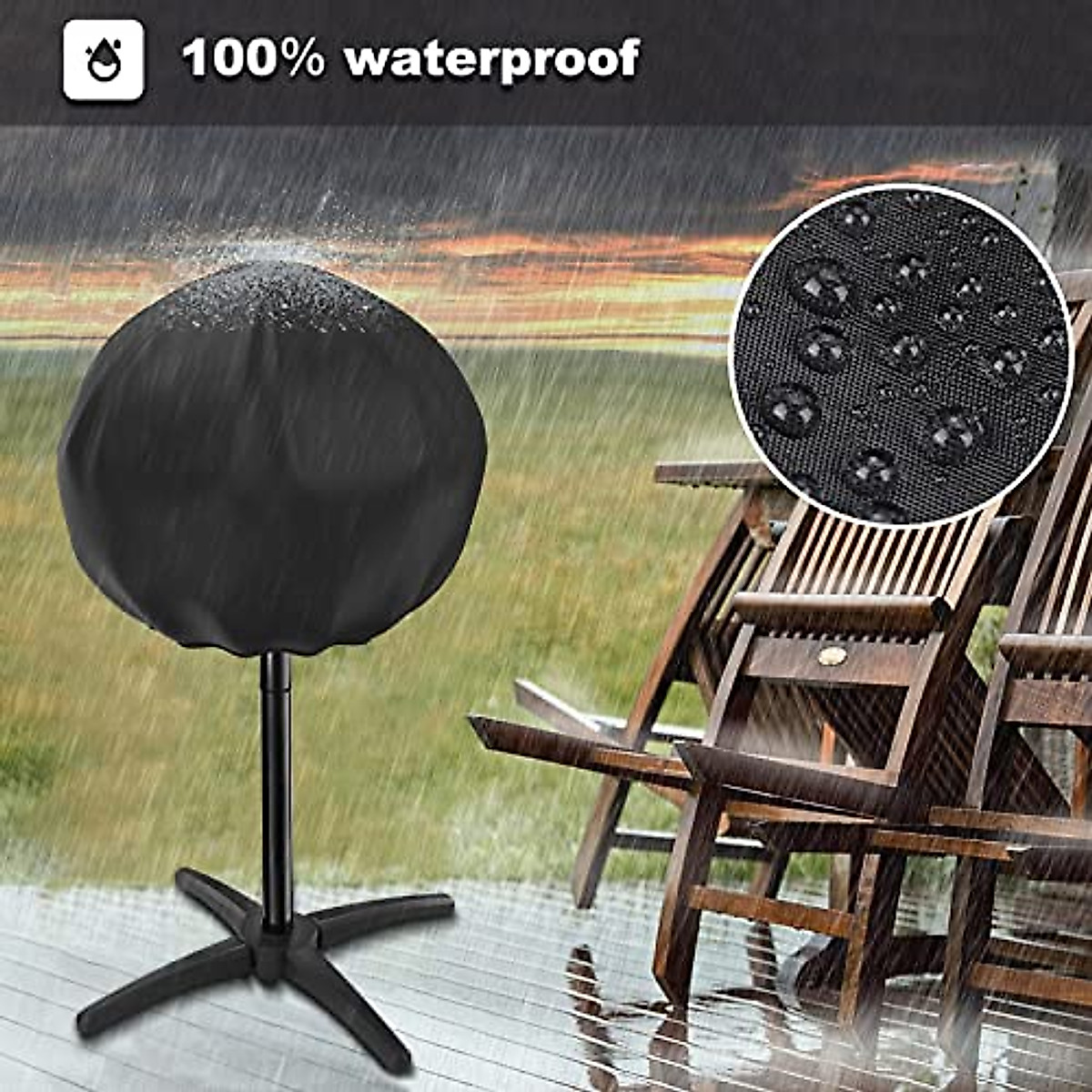 Nomiou Grill Cover for George Foreman GGR50B and Weber Jumbo Joe Charcoal Grill 18" Indoor and Outdoor Electric Grill, Easy Take Off Handle Design