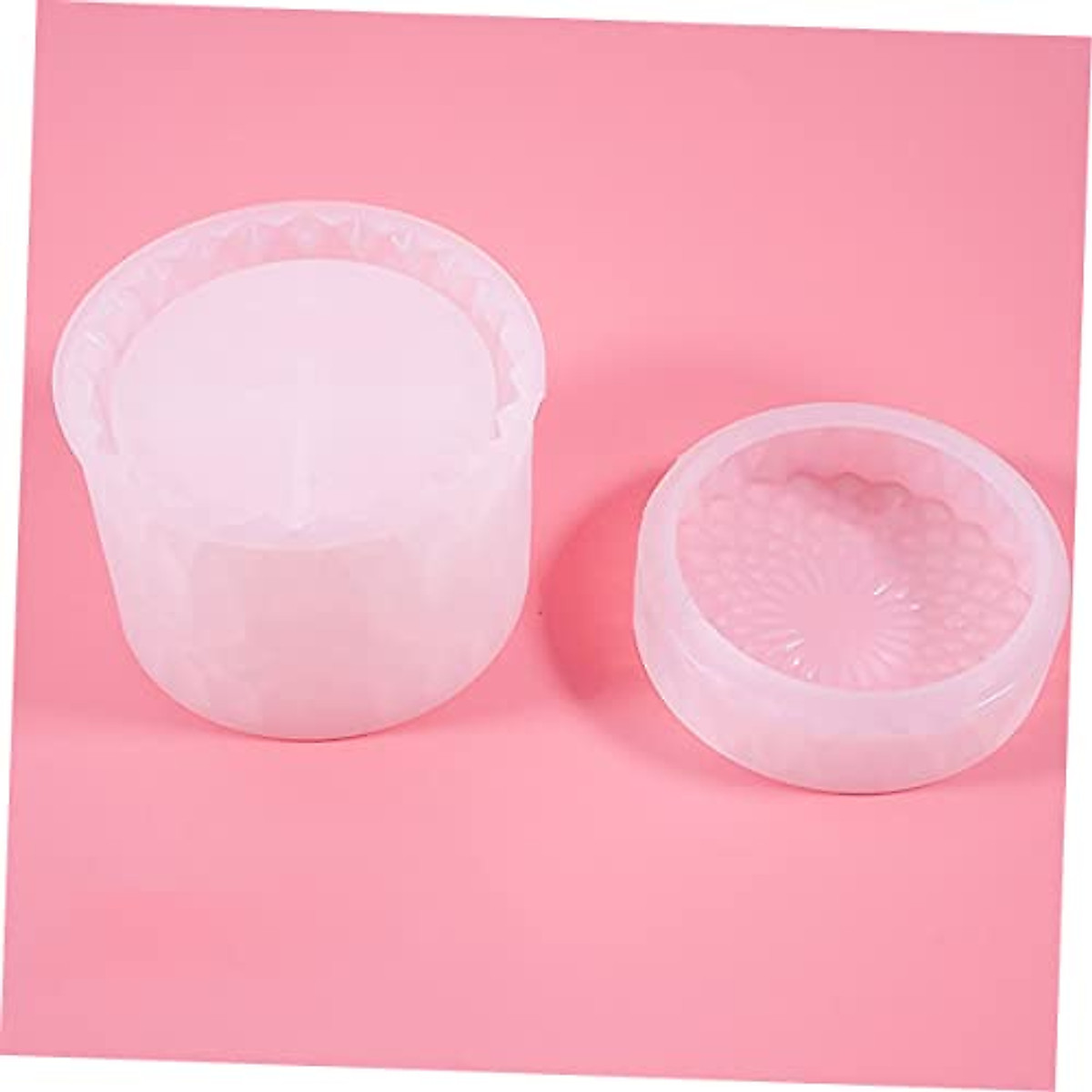 Beavorty 2 Pcs Jar Silicone Mold Small Containers Silicone Planter Mold Tray Mold Containers with Lids Trinket Tray Resin Candy Jar Molds Silicone DIY Mold Cosmetics Container Making Tool