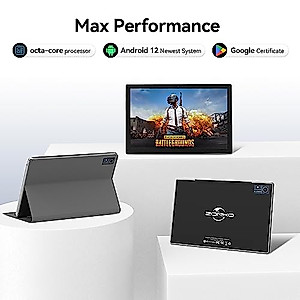 【2023 Newest Tablet】Android 12 Tablet with Keyboard, 16(8+8)GB RAM 128GB ROM 1TB Expand Tablets 10 inch, 2.4G/5G WiFi Tablet Android, Octa-Core 1920 * 1200 IPS Display 13MP Camera, 7000mAh, GPS, Black