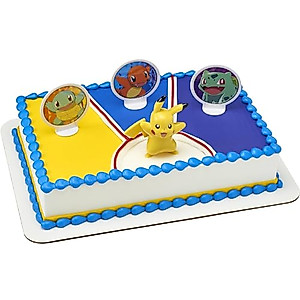 DecoSet® Pokemon Light Up Pikachu Cake Topper, 4 - Piece Decoration Set, Birthday Decorations For All Size and Shape Cakes