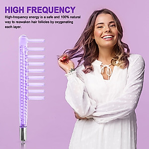 Electrode Wand Glass Tube Handheld Spare Parts for Hi Frequency Instrument Elitzia ETJX006AS (Purple Comb(Tungsten))