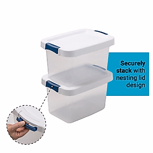 Black+Decker Clear Tote, Plastic Stackable Storage Bin, Organizing Solution, Storage Container Bin with Secure Lid (19 Qt., 4-Pack)