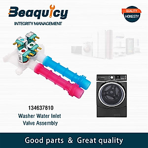 OEM 134637810 Washer Water Inlet Valve by Beaquicy (5 YEAR WARRANTY) - Replacement for Ken-more Crosley Washing Machine -Replaces 134637800, 7134637800, 7134637810, 1482877, AP4368791